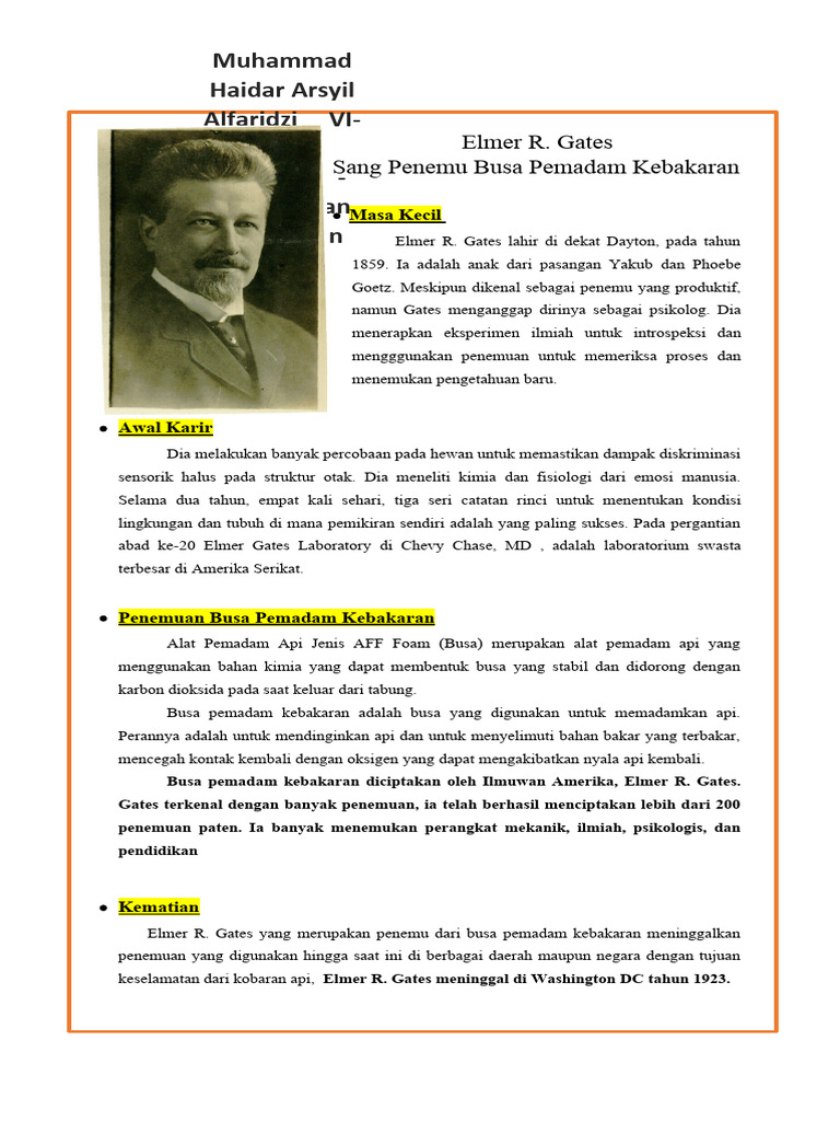 Elmer R Gates - Busa Pemadam Kebakaran | PDF