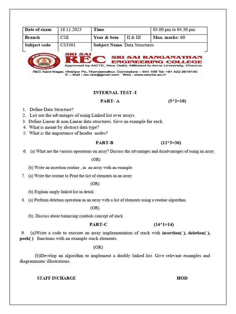 Cse And It Data Structures Dsa Pdf Algorithms And Data Structures Cybernetics