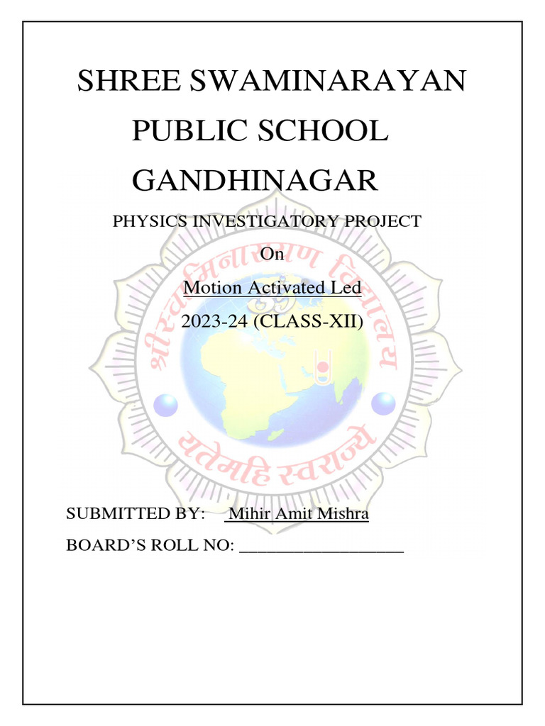 Phy Project Motion Activated Led | PDF | Infrared | Electromagnetism