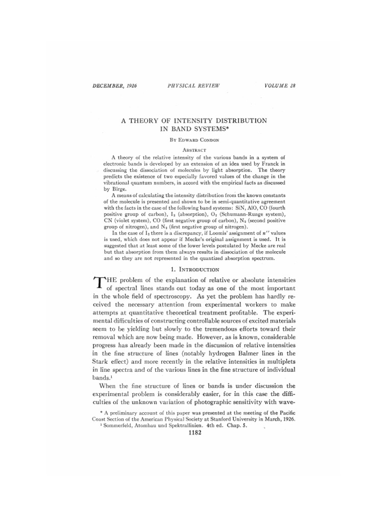 Theory Intensity Distribution Systems : OF in Band | PDF | Absorption ...