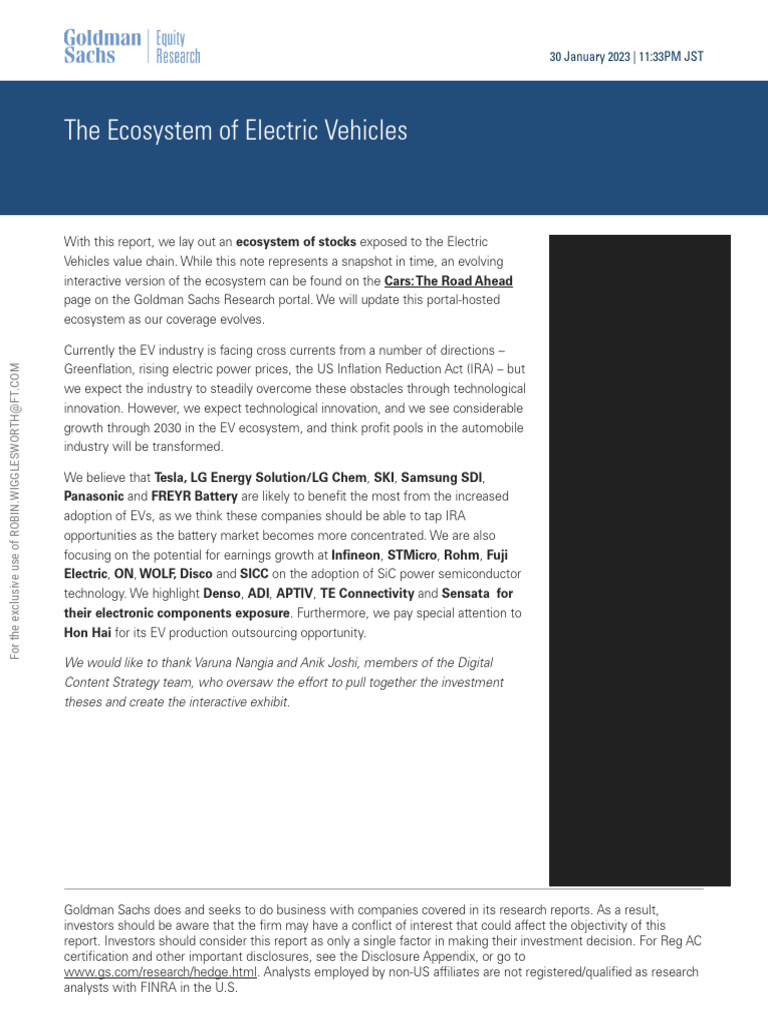 GS EV Report | PDF | Electric Vehicle | Vehicles