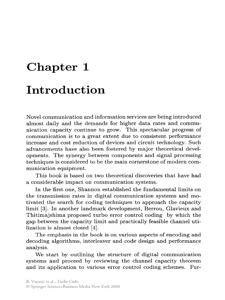 B. Vucetic Et Al., Turbo Codes © Springer Science+Business Media New York 2000 | PDF | Bit Rate ...