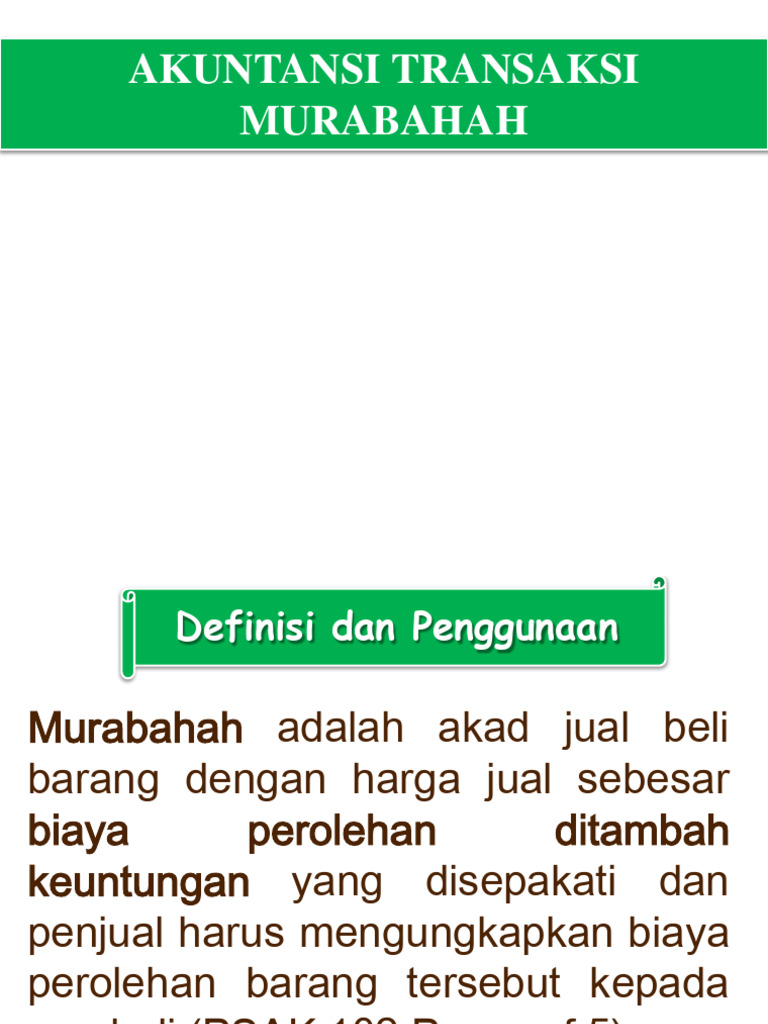 Akuntansi Transaksi Murabahah Syariah | PDF