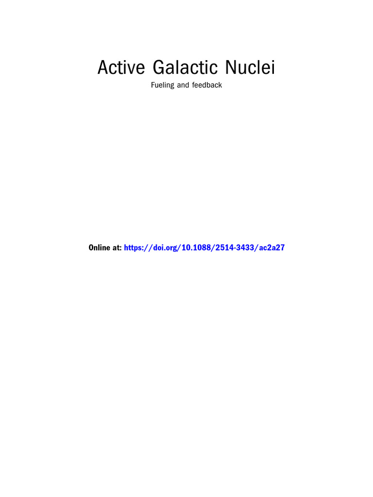 Active Galactic Nuclei Fueling and Feedback | PDF | Quasar | Galaxy