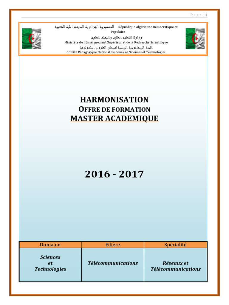 Master en Réseaux et Télécommunications | PDF | Classe (informatique ...