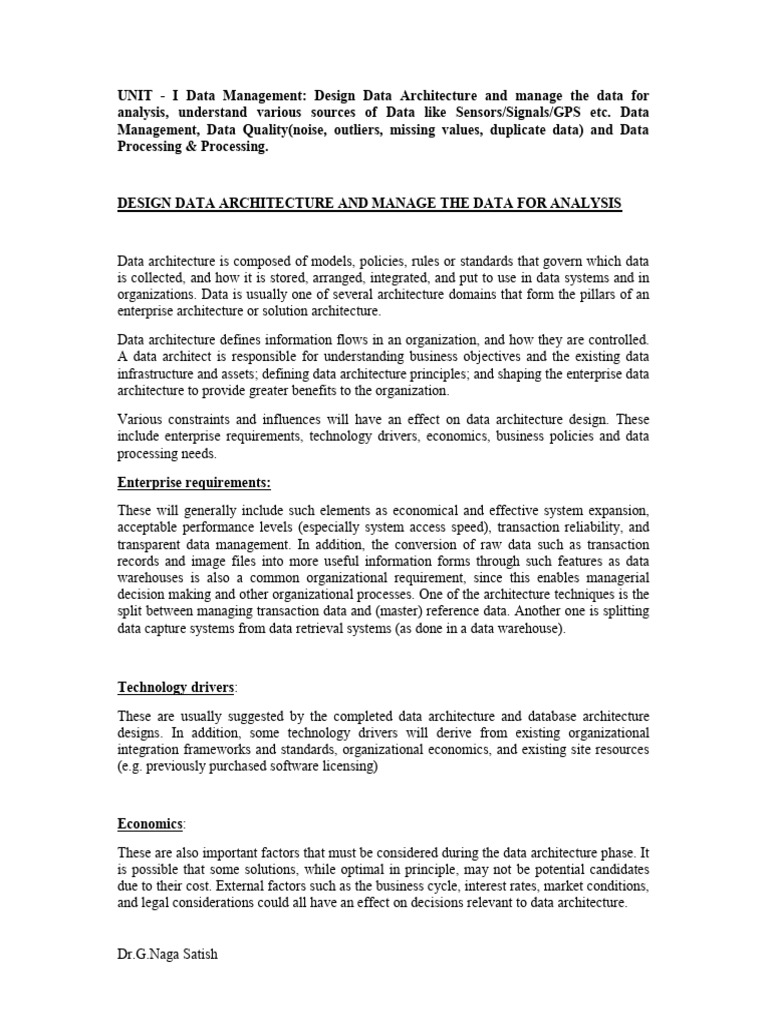 Data Analytics Unit I | PDF | Outlier | Databases