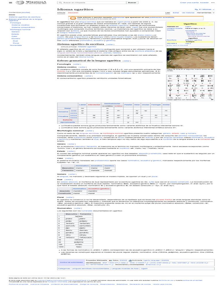 Idioma ugarítico - Wikipedia, la enciclopedia libre | PDF | Idiomas | Estudios de idiomas ...