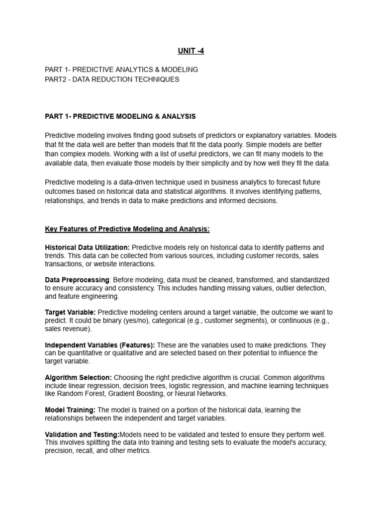 Ba Unit 4 Part1 Download Free Pdf Machine Learning Predictive Analytics 