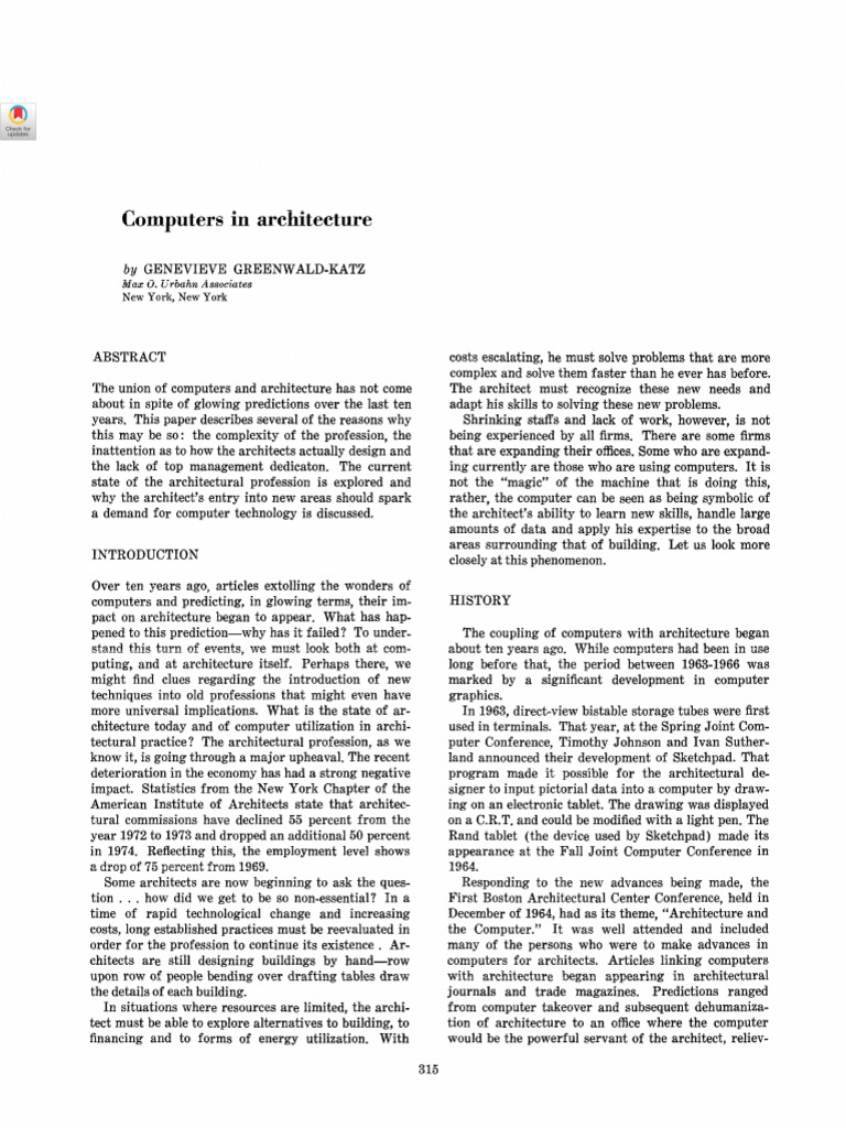 Computers in Architecture: by Genevieve Greenwald-Katz | PDF ...