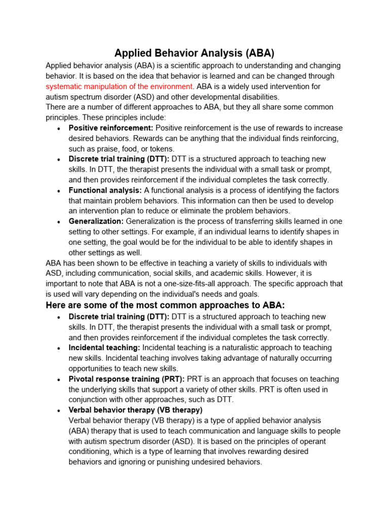 Applied Behavior Analysis | PDF | Behaviorism | Psychological Concepts