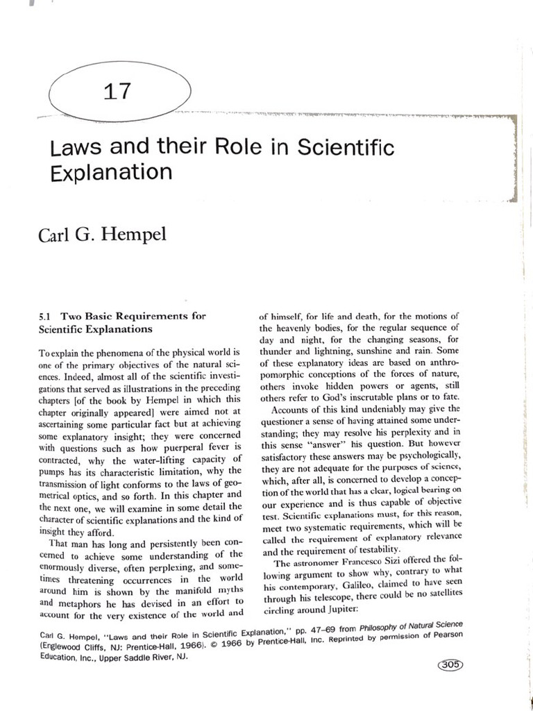 Laws and Scientific Explanations-2 - Hempel (Essential) | PDF