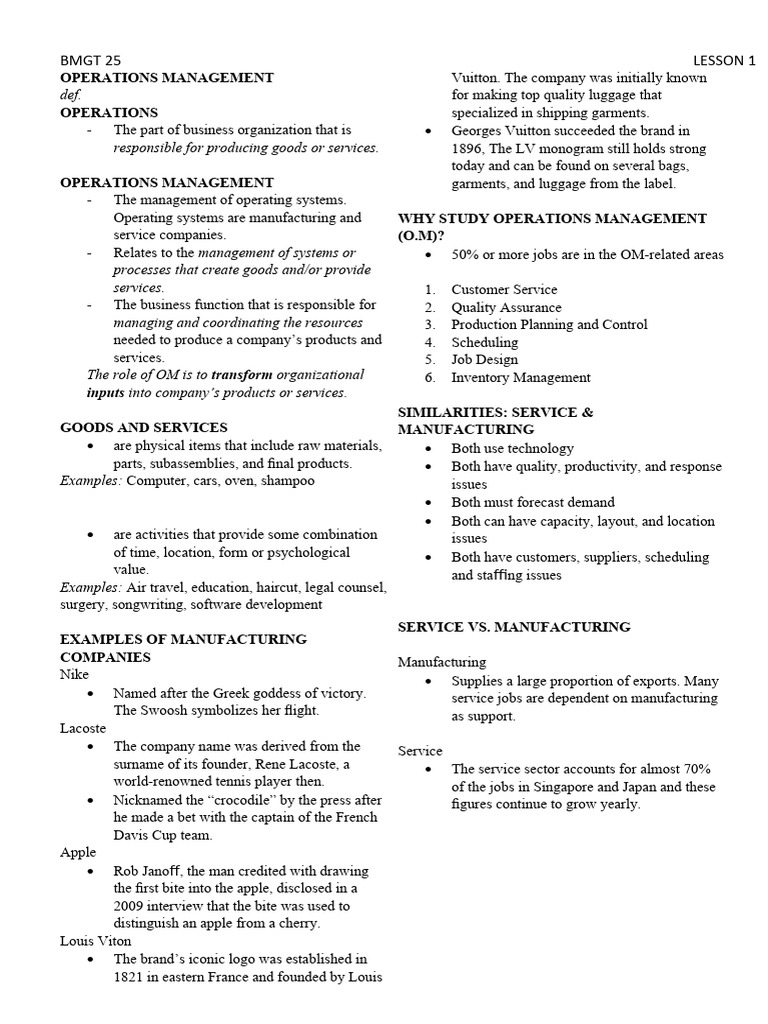 Operations Management | PDF | Operations Management | Inventory