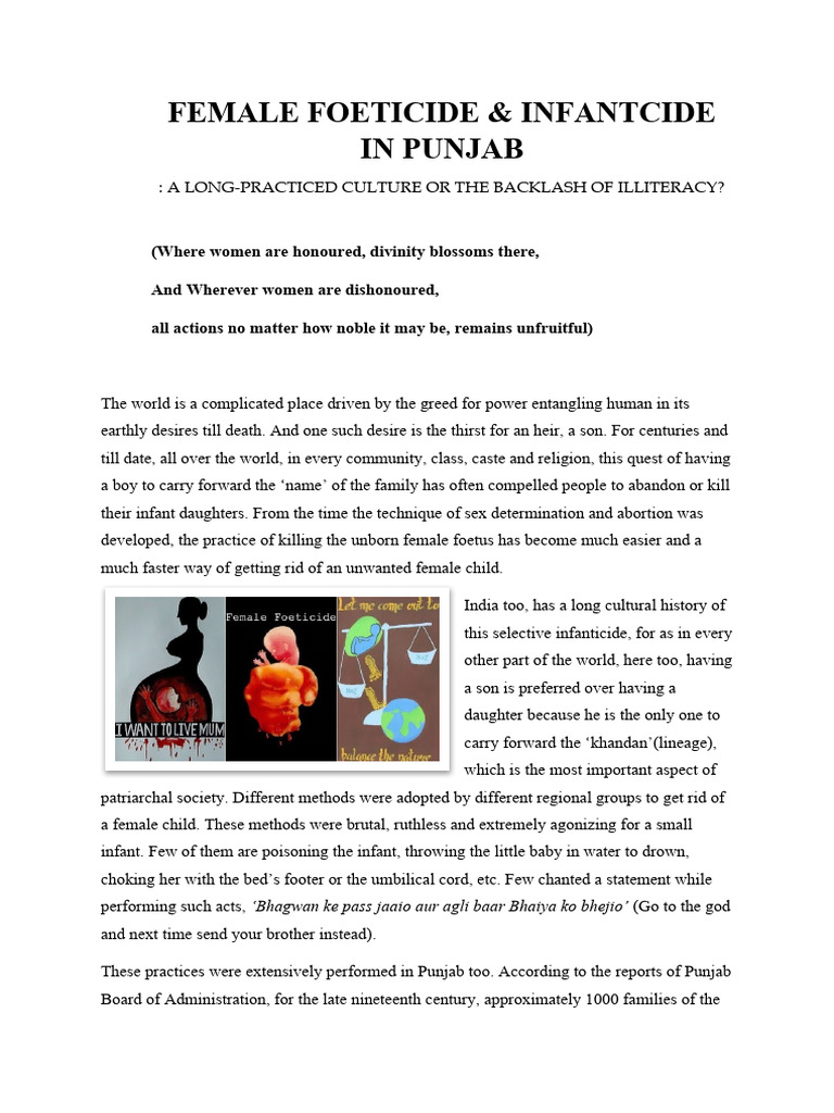 Female Feticide and Infanticide in Punjab | PDF | Psychology