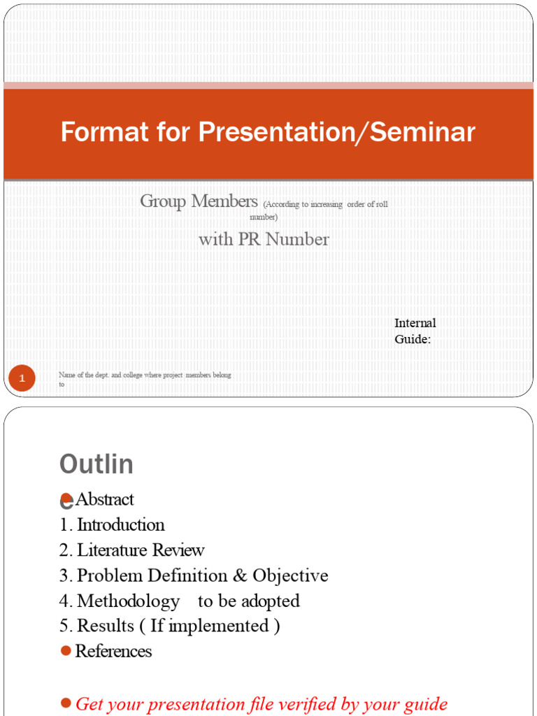 Best Seminar Presentation Format Pdf Abstract Summary Computing