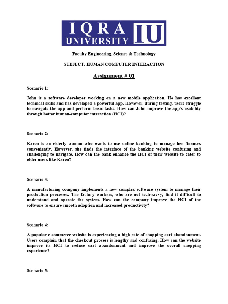 HCI - Assignment # 01 | PDF | Human–Computer Interaction | Virtual Reality HCI - Assignment # 01 | PDF | Human–Computer Interaction | Virtual Reality