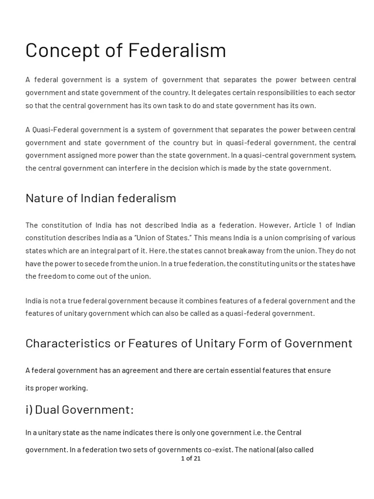 Federalism | PDF | Provinces And Territories Of Canada | Federalism