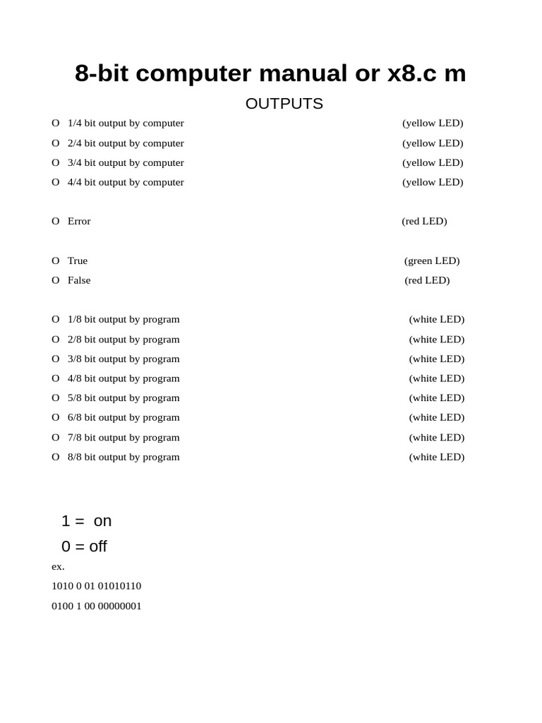 8 Bit Computer Manual Pdf Bit Computing 