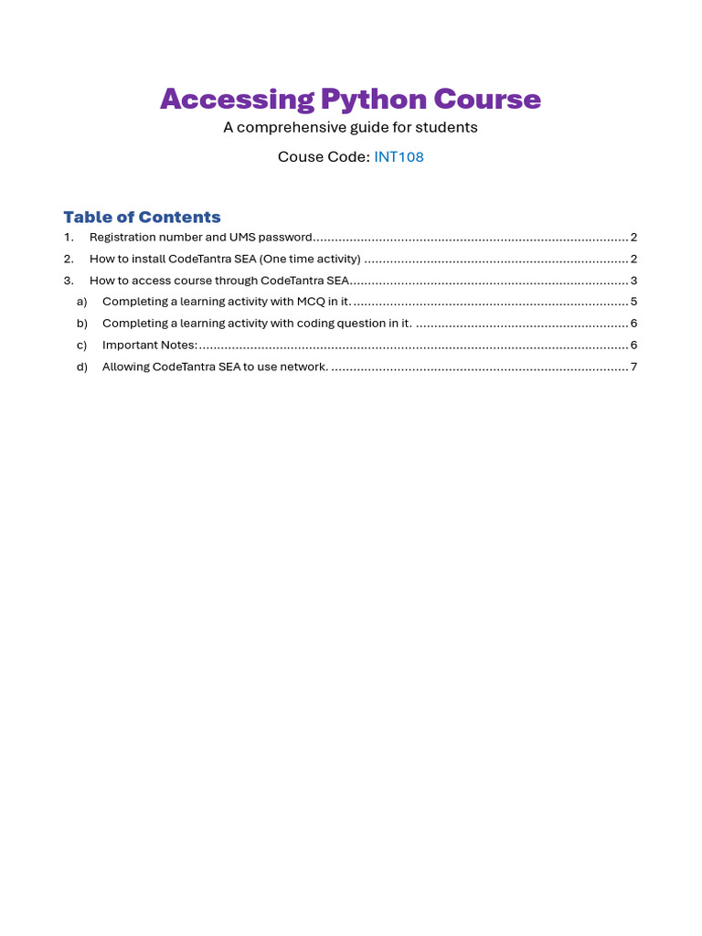 INT108 Guide For Students | PDF | Computer Program | Programming