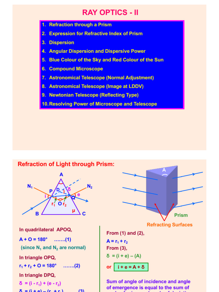 Ray Optics Ii | PDF | Angular Resolution | Dispersion (Optics)
