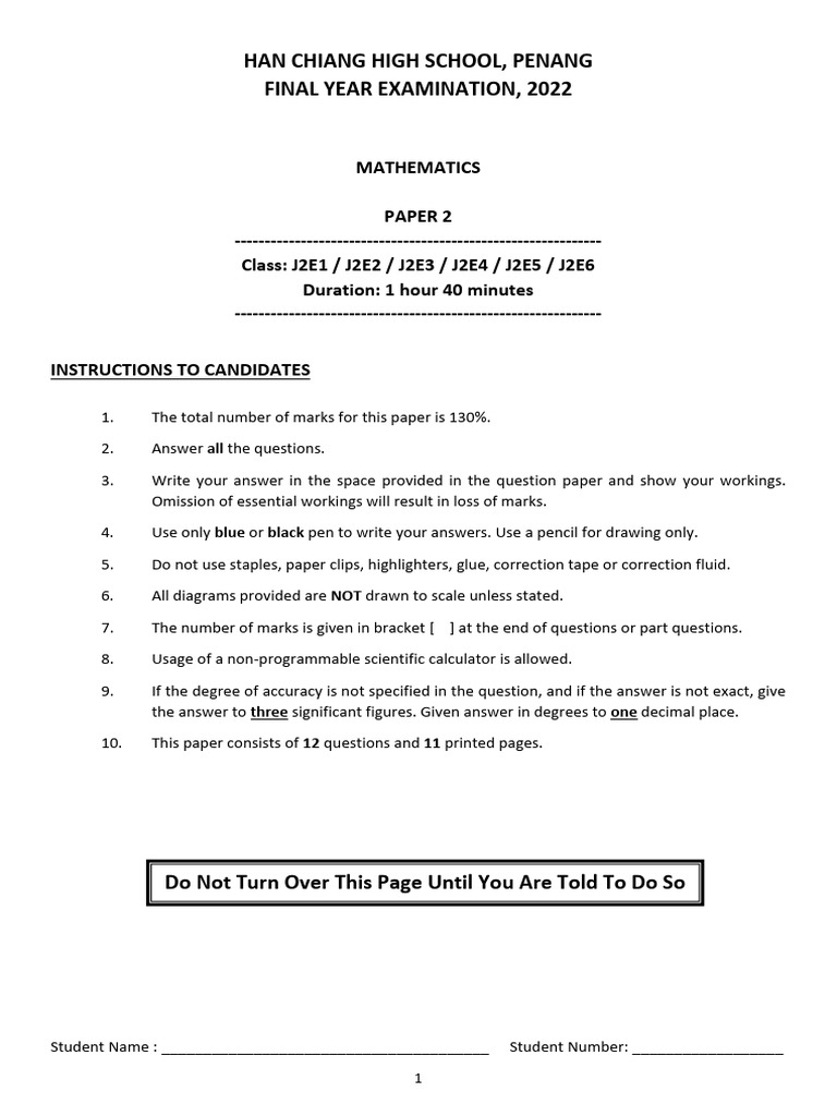 J2E - Maths - Final Exam 2022 - P2 - Q | PDF | Triangle | Ratio