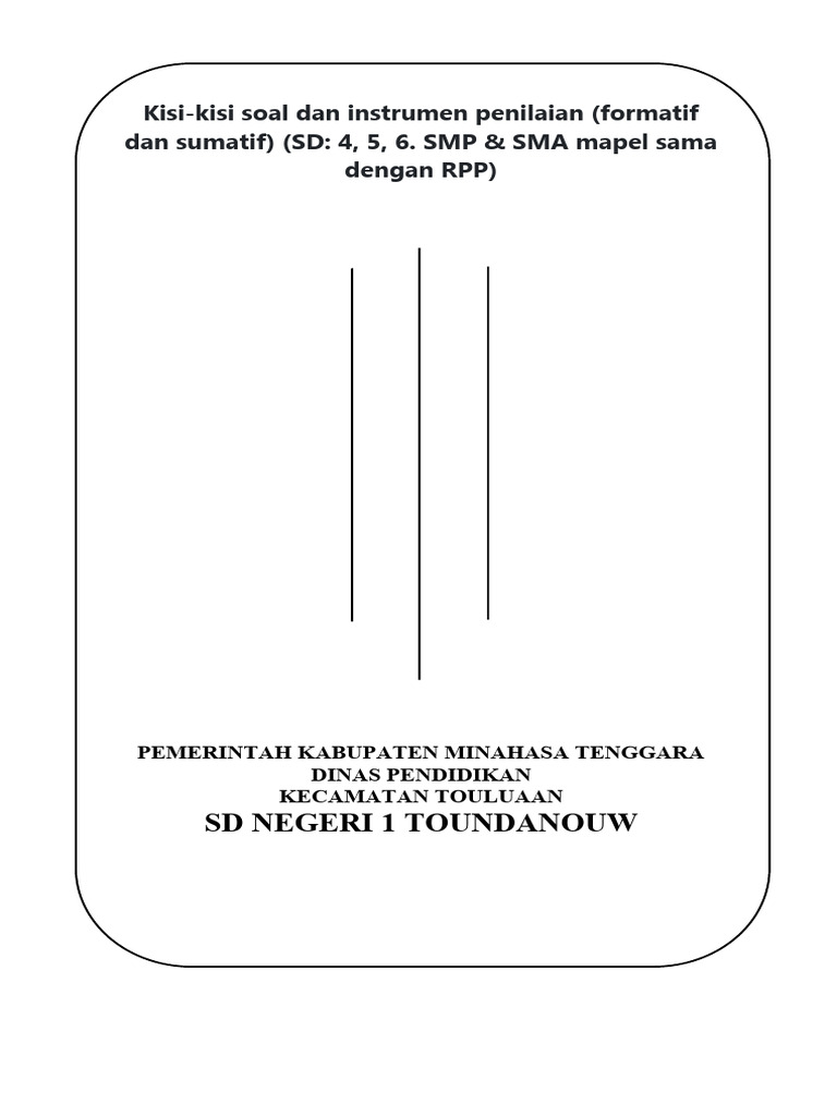 Kisi-Kisi Soal Dan Instrumen Penilaian Formatif Dan Sumatif SD Kelas 4, 5, 6 | PDF