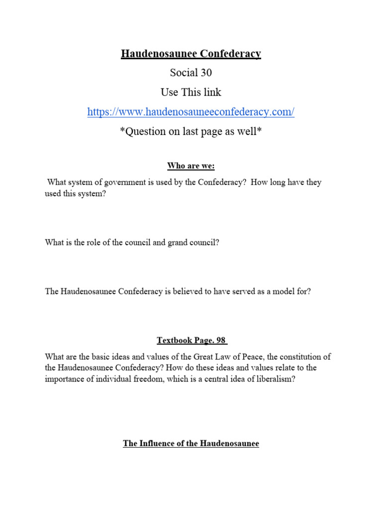Haudenosaunee Confederacy | PDF | Iroquois | Political Science