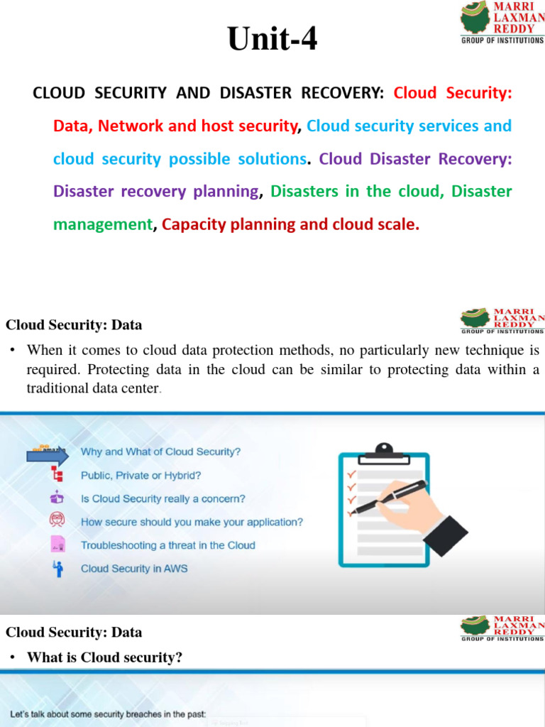 Unit -4 -CC | PDF | Cloud Computing | Security