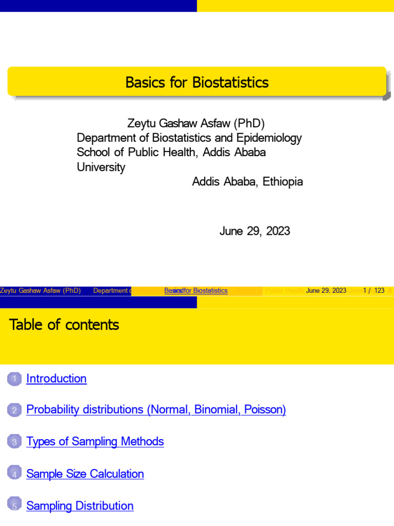 Basics of Biostatistics Course | PDF | Statistics | Teaching Mathematics