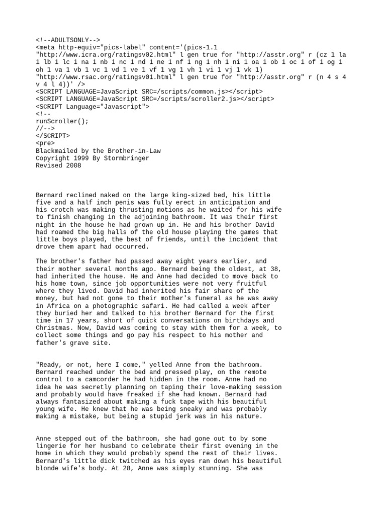 Blackmailed by The Brother-In-Law | PDF | Bra | Breast