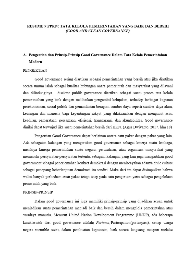 Good and Clean Governance di Indonesia | PDF | Karier & Perkembangan ...