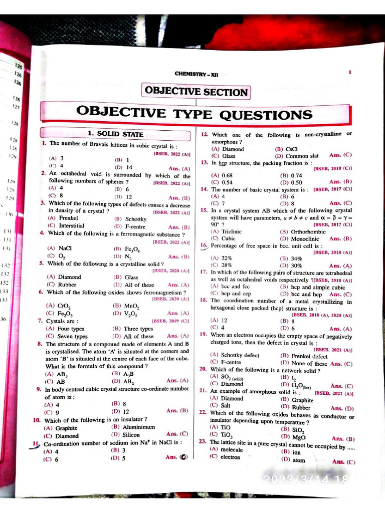 Solid State Objective | PDF