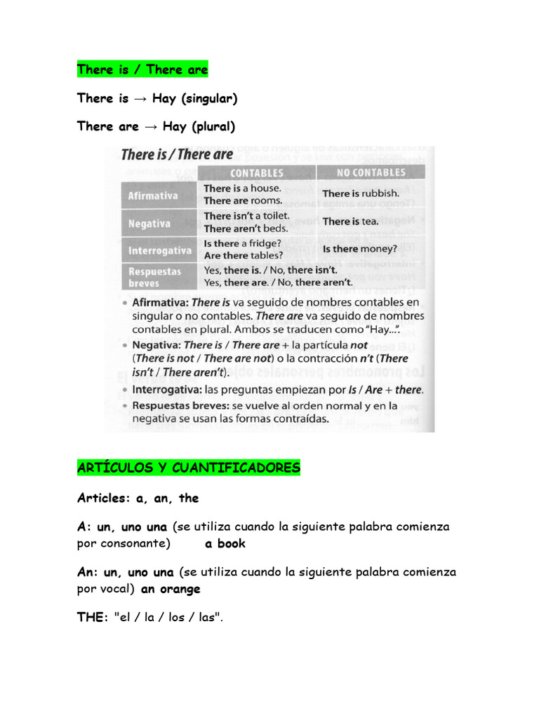 There Is There Are, Articles, Quantifiers How Much How Many | PDF There Is There Are, Articles, Quantifiers How Much How Many | PDF