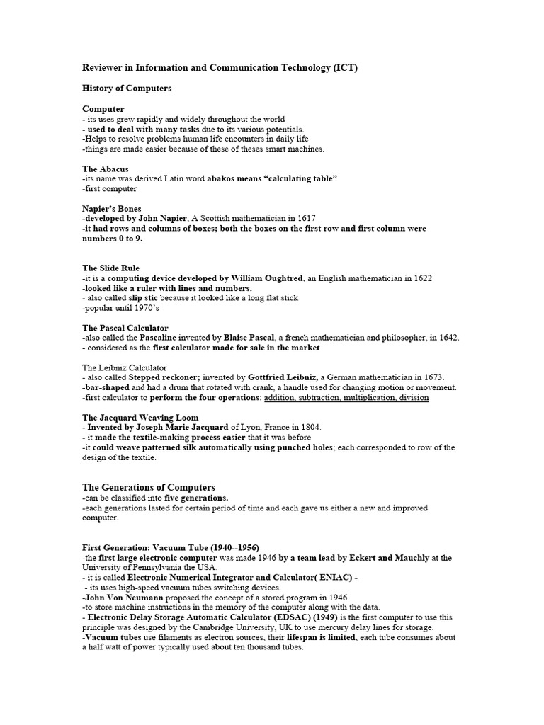 Ict Reviewer | PDF | Computer Hardware | Computer Data Storage