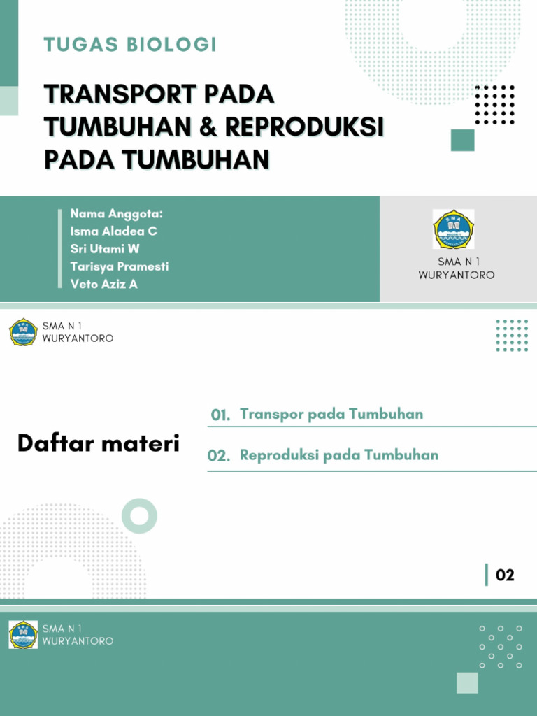 Transpor Dan Reproduksi Pada Tumbuhan | PDF