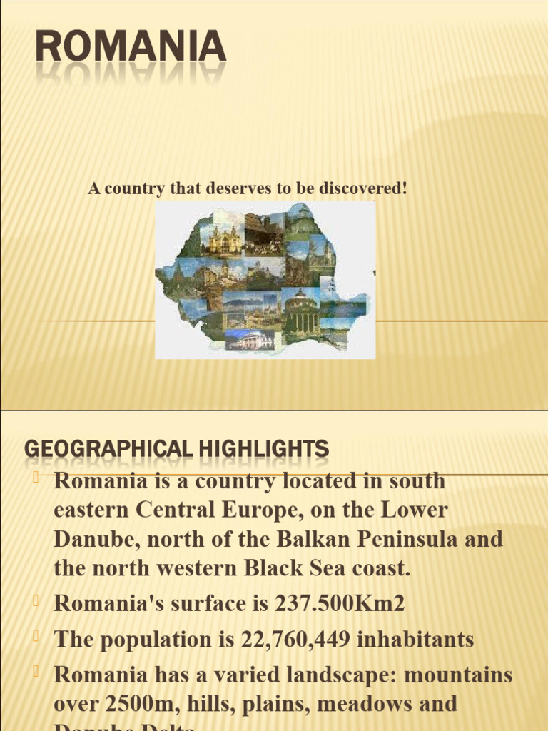 Dokumen - Tips Prezentare Romania in Engleza | PDF | Romania | Europe