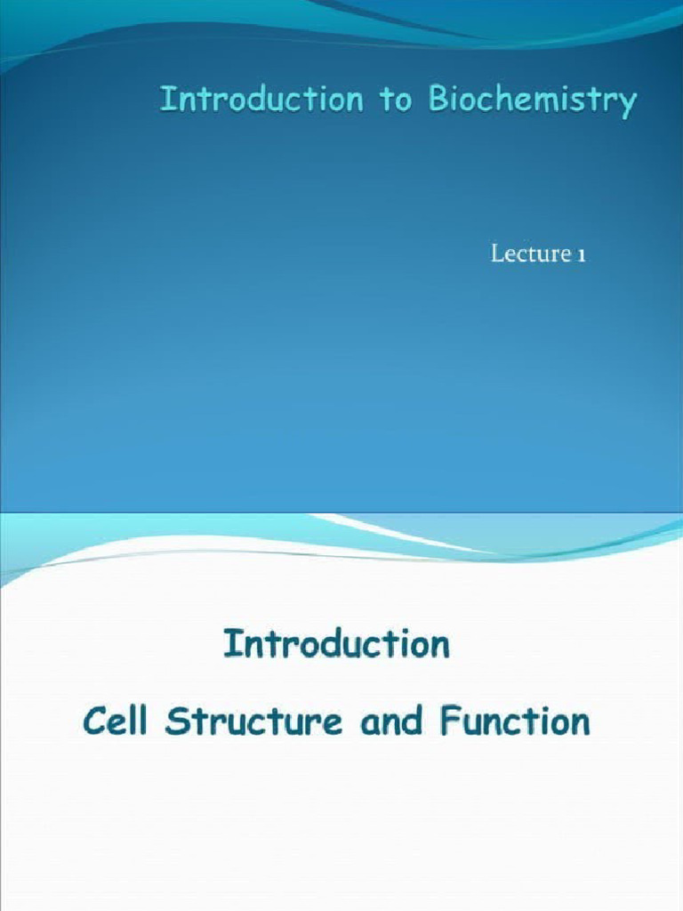 Introduction of Biochemistry | PDF
