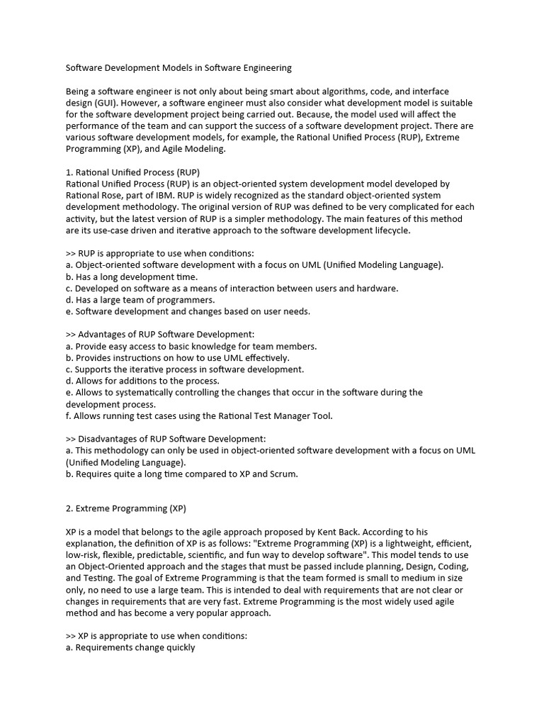 Software Development Models in Software Engineering RPL 1 | PDF | Software Development Process ...