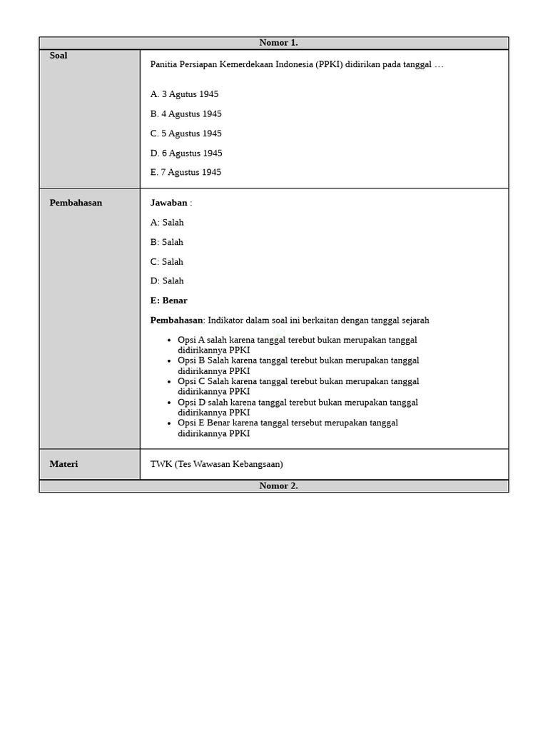Simulasi 1 To TWK | PDF