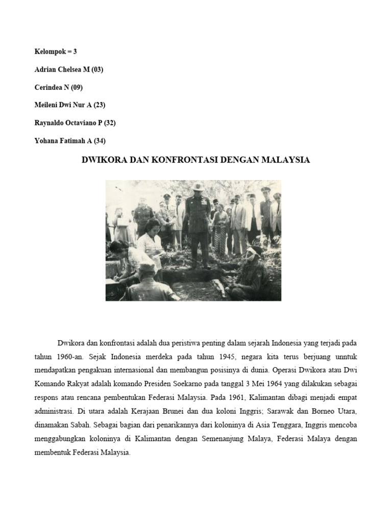 Dwikora Dan Konfrontasi Dengan Malaysia 1 Pdf