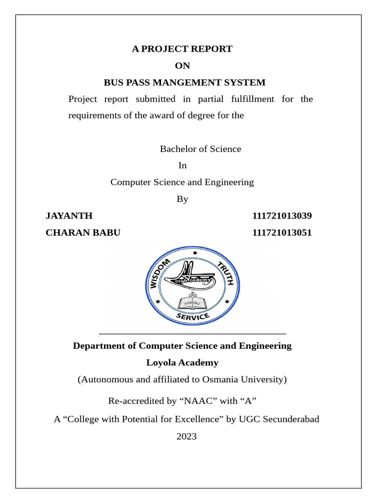 Bus Pass Management System Documentation 2 | PDF | Html | World Wide Web