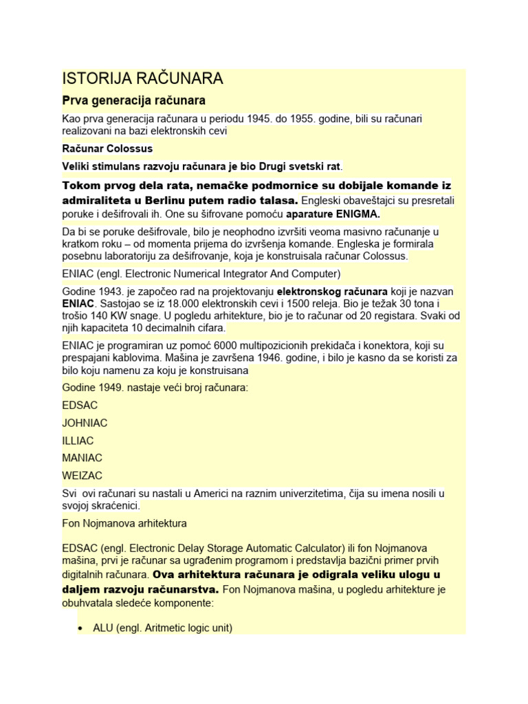 ISTORIJA RAČUNARA | PDF