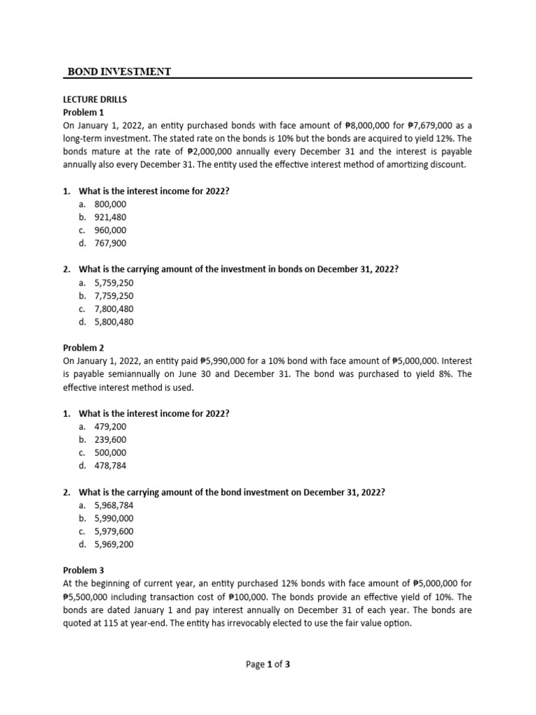 08 Bond Investment | PDF | Bonds (Finance) | Present Value