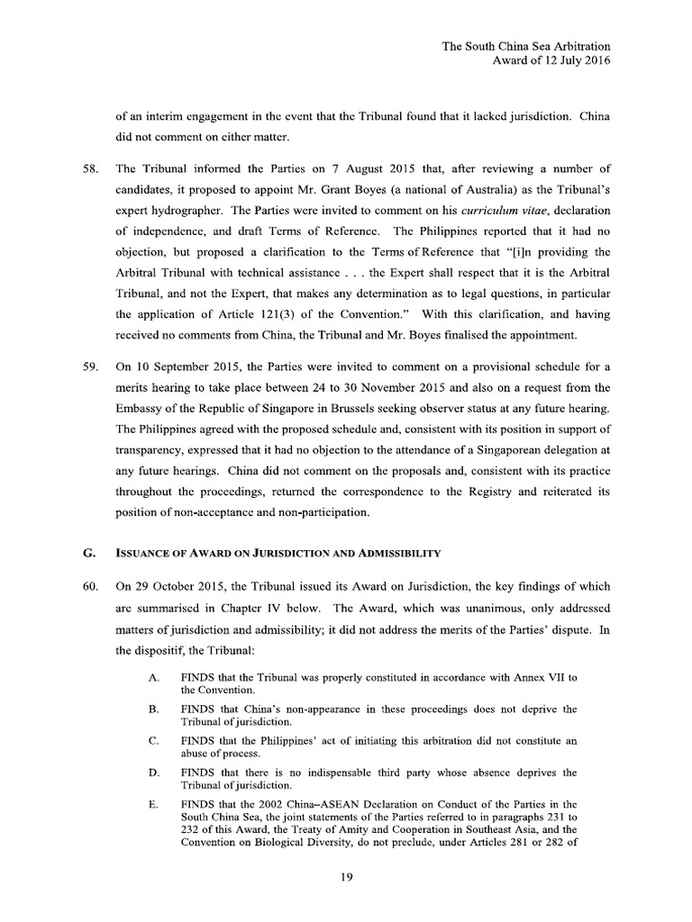 Issuance of Award on Jurisdiction and Admissibility | PDF