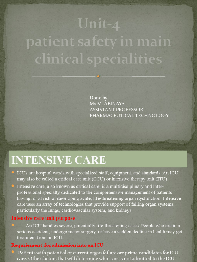 Unit 4 | Download Free PDF | Intensive Care Unit | Intensive Care Medicine Unit 4 | Download Free PDF | Intensive Care Unit | Intensive Care Medicine