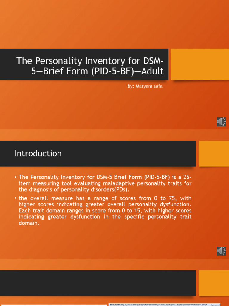 The Personality Inventory for DSM-5—Brief Form (PID-5-BF | PDF | Antisocial Personality Disorder ...