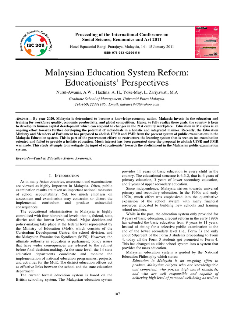 Malaysian Education System Reform Educat | PDF | Curriculum ...