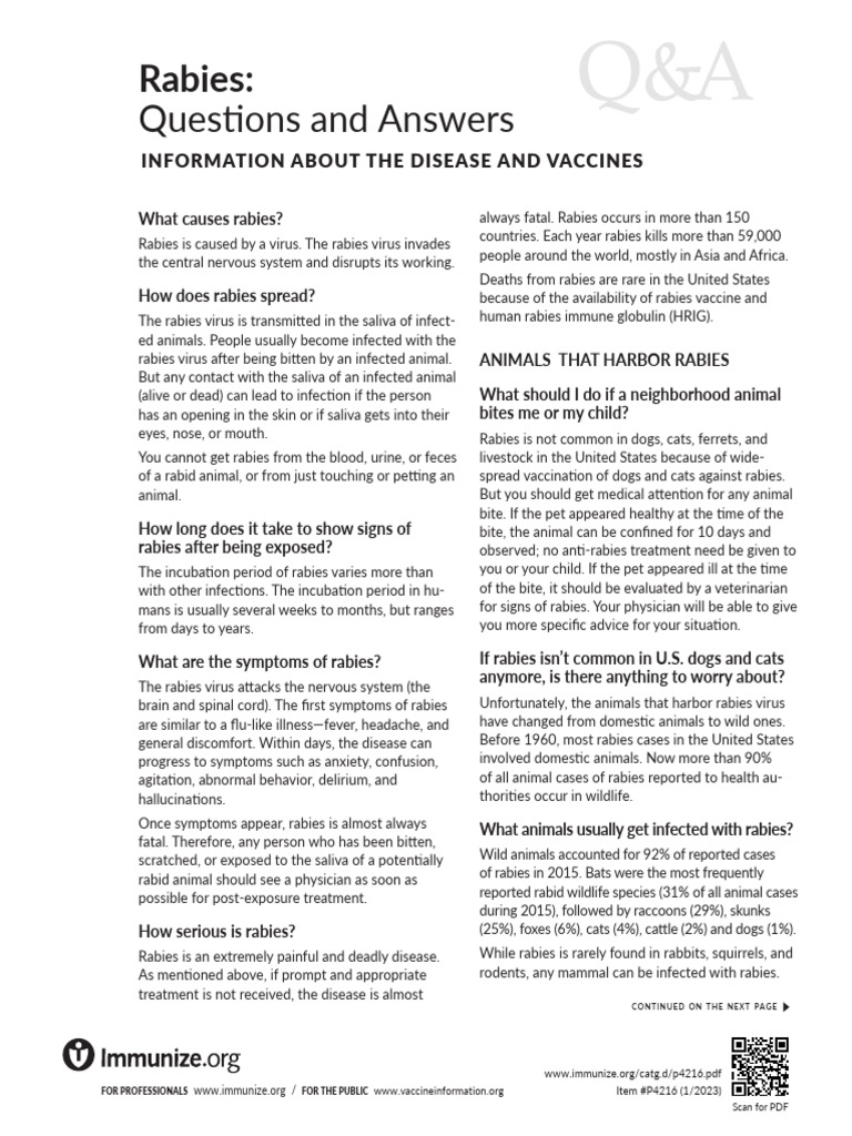 Rabies info | PDF | Rabies | Vaccines