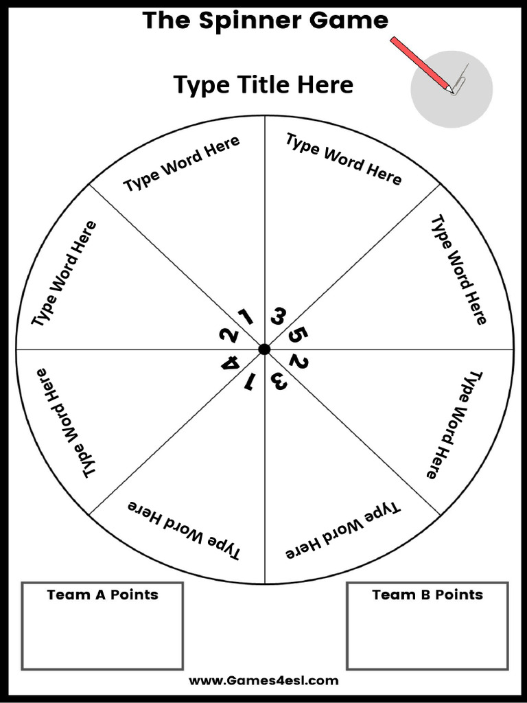Board Game Blank Template The Spinner Game | PDF