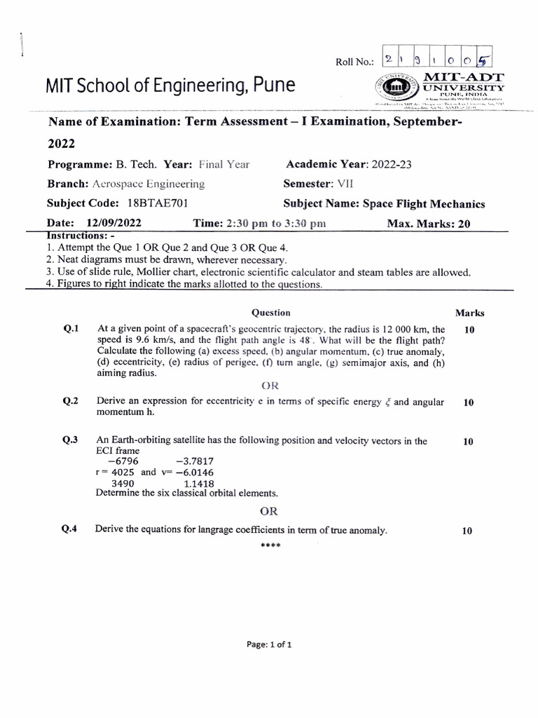 SEM 7 TA1 QUESTION PAPERS (1) All | PDF | Finite Difference | Computational Fluid Dynamics