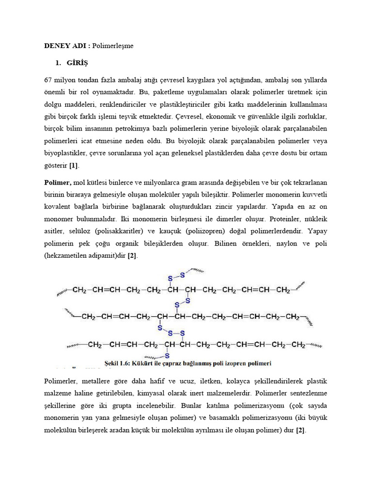 6 Deney - Polimerlesme 1 | PDF